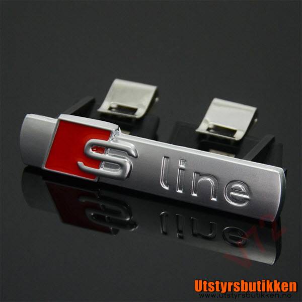 Audi S-line grill-emblem med klips chrome - Utstyrsbutikken