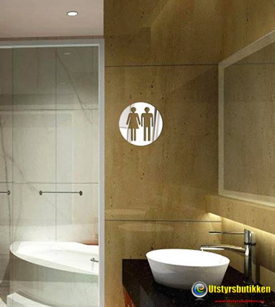 3i1 WC skilt med speil - Utstyrsbutikken